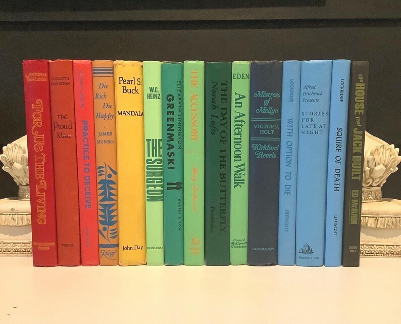 Retro Green, Mid Century Book Stack for Decor. - Etsy