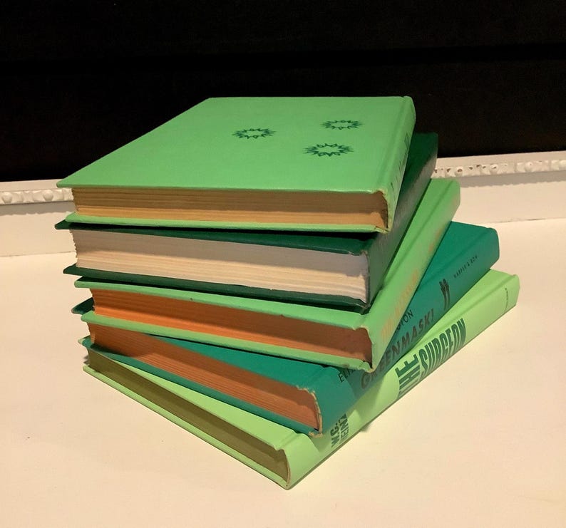 Retro Green, Mid Century Book Stack for Decor. - Etsy