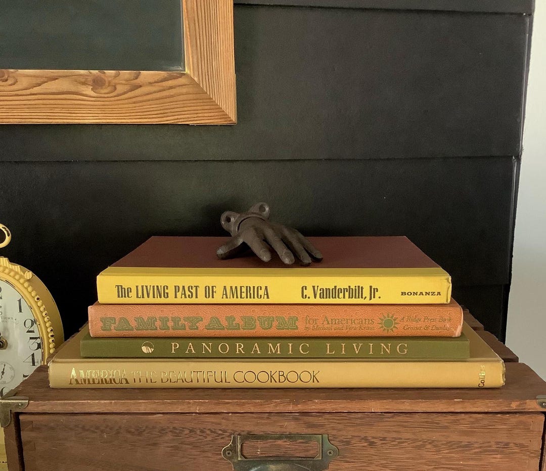 Coffee Table Book Stack, Fall Color Book Decor, American Farmhouse ...