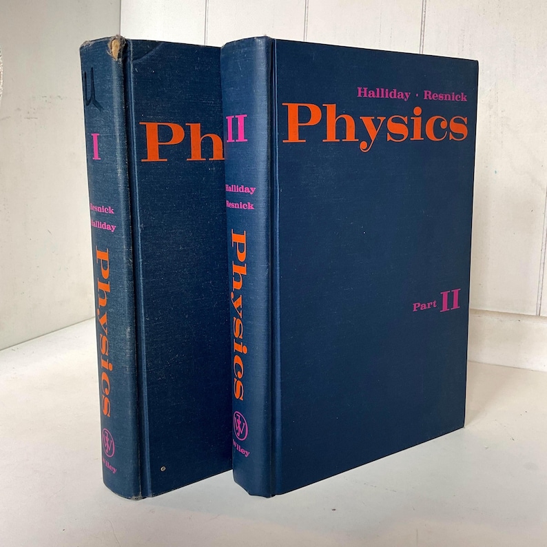 1962 Navy Blue Halliday-resnick Physics Part I and II, Vintage School ...