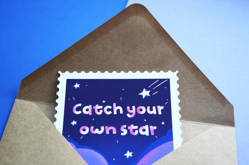 Catch Your Own Star Postcard Inspiring Cosmic Card for Gifts & Special ...