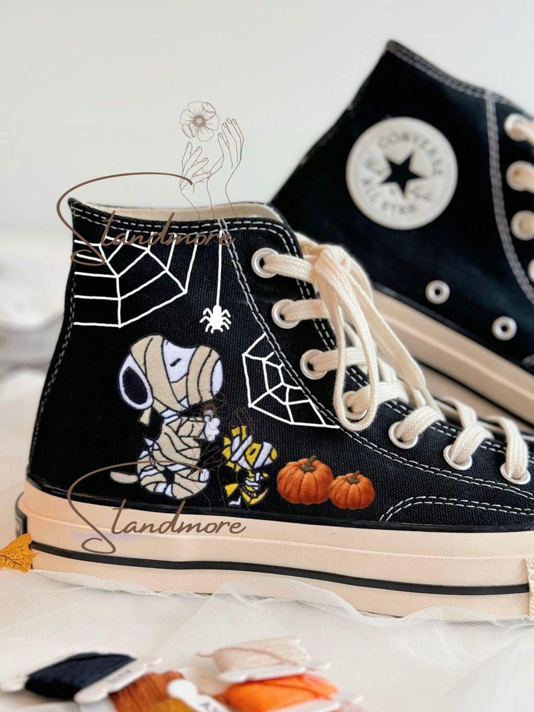 Peanuts Dog Custom Embroidered Halloween Converse,halloween Vibes ...