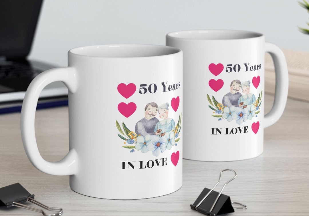 50th Anniversary Gift Anniversary Coffee Cup Golden Wedding Anniversary ...