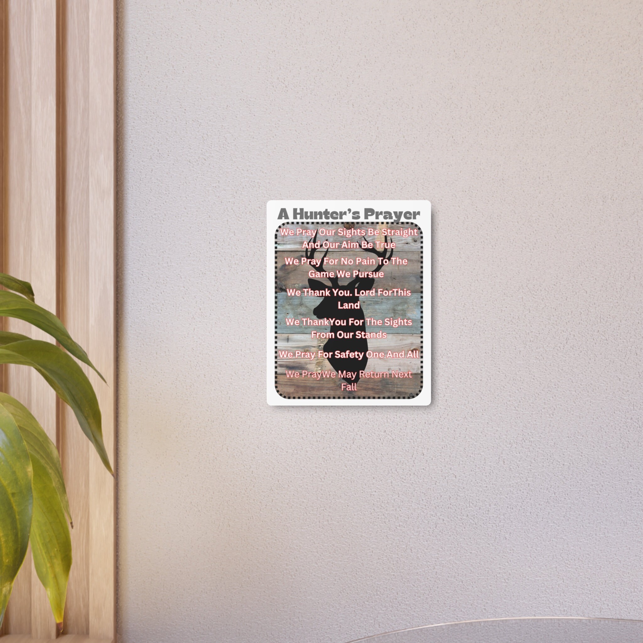 Hunter's Prayer Sign Clean Kill No Pain Whitetail Deer Hunting Large ...