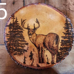 Hand Crafted Wood Burning Plaque Whitetail Deer Trout 12 by 15 Inch ...