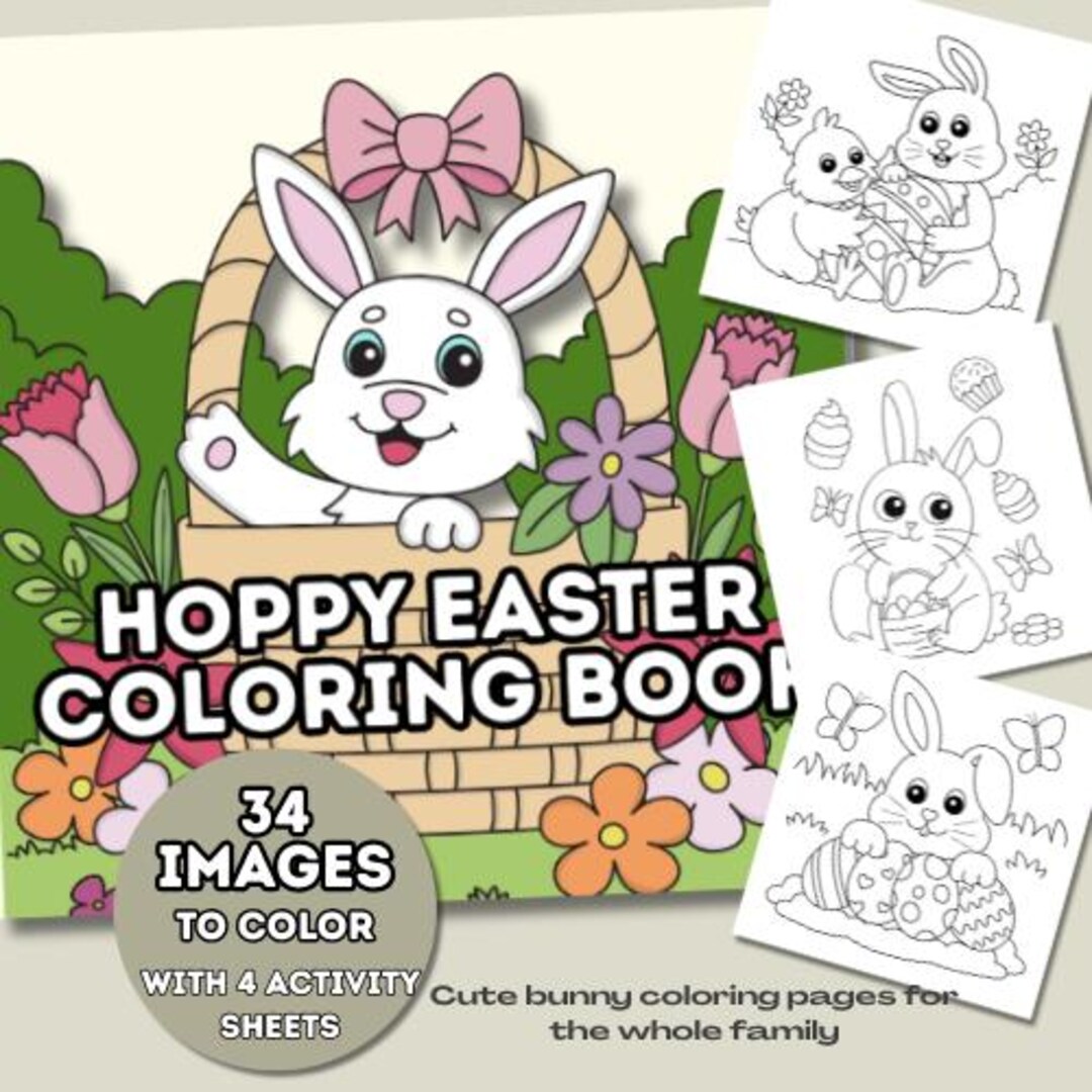 Kids Easter Coloring Pages Digital Activity Book for Spring Fun Digital ...