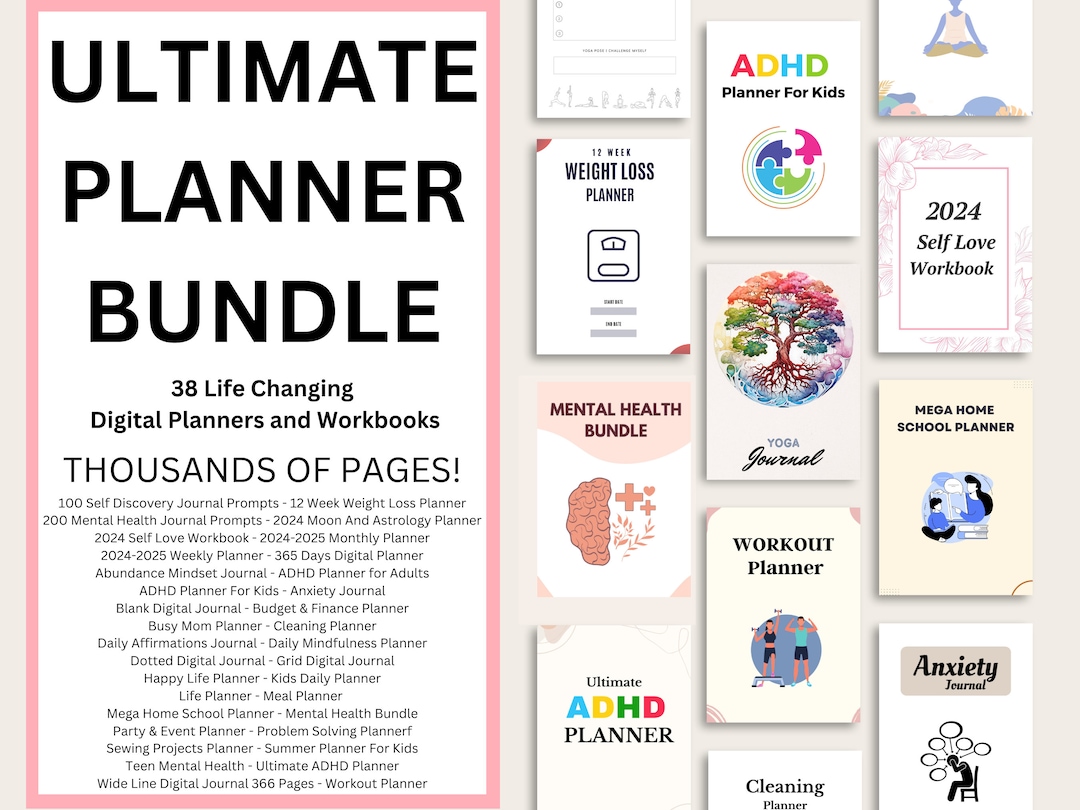 Ultimate Planner Bundle - Printable Life Organization | Adults/children ...