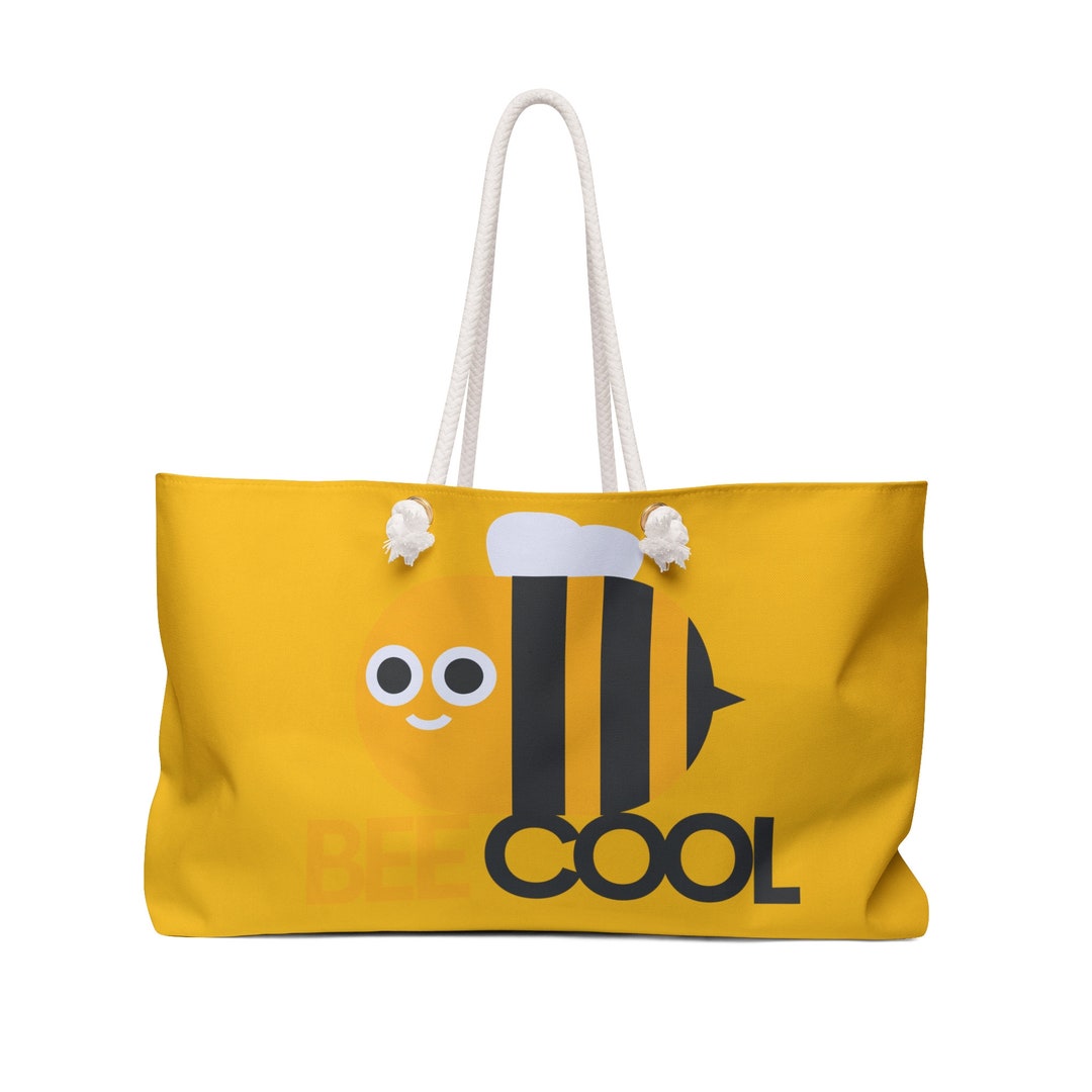 Bee Cool Yellow Weekender Bag Beach Essentials Tote Handcrafted Summer ...