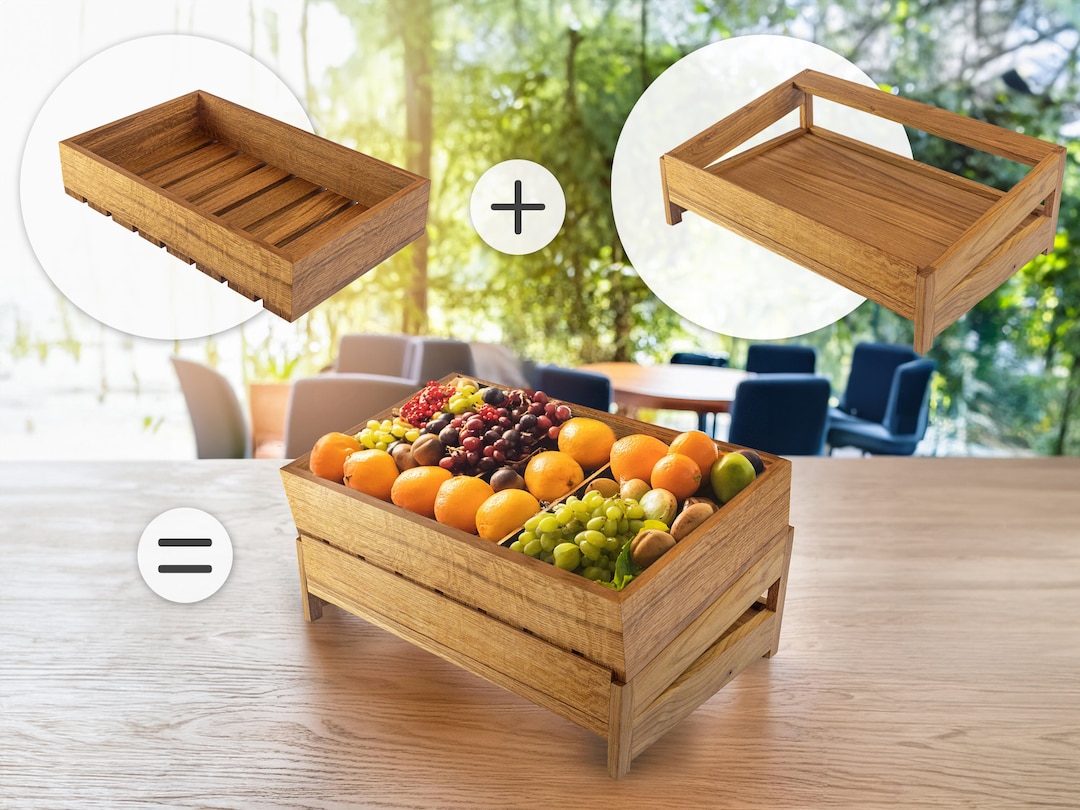 Wooden Fruit Stand and Bakery Display Case With Oak Shelf and Wood ...