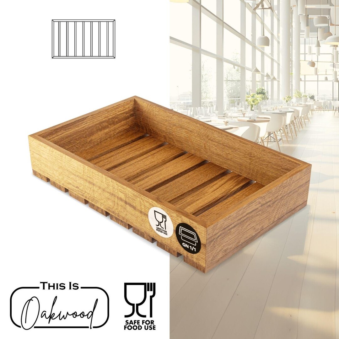Wooden Display for Bread, Rolls, Pastries, and Baked Goods With Slanted ...