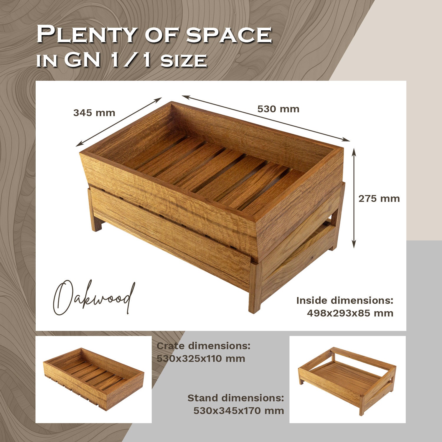 Bread Bin and Wooden Food Display Riser for Buffet Fruit Stand and ...