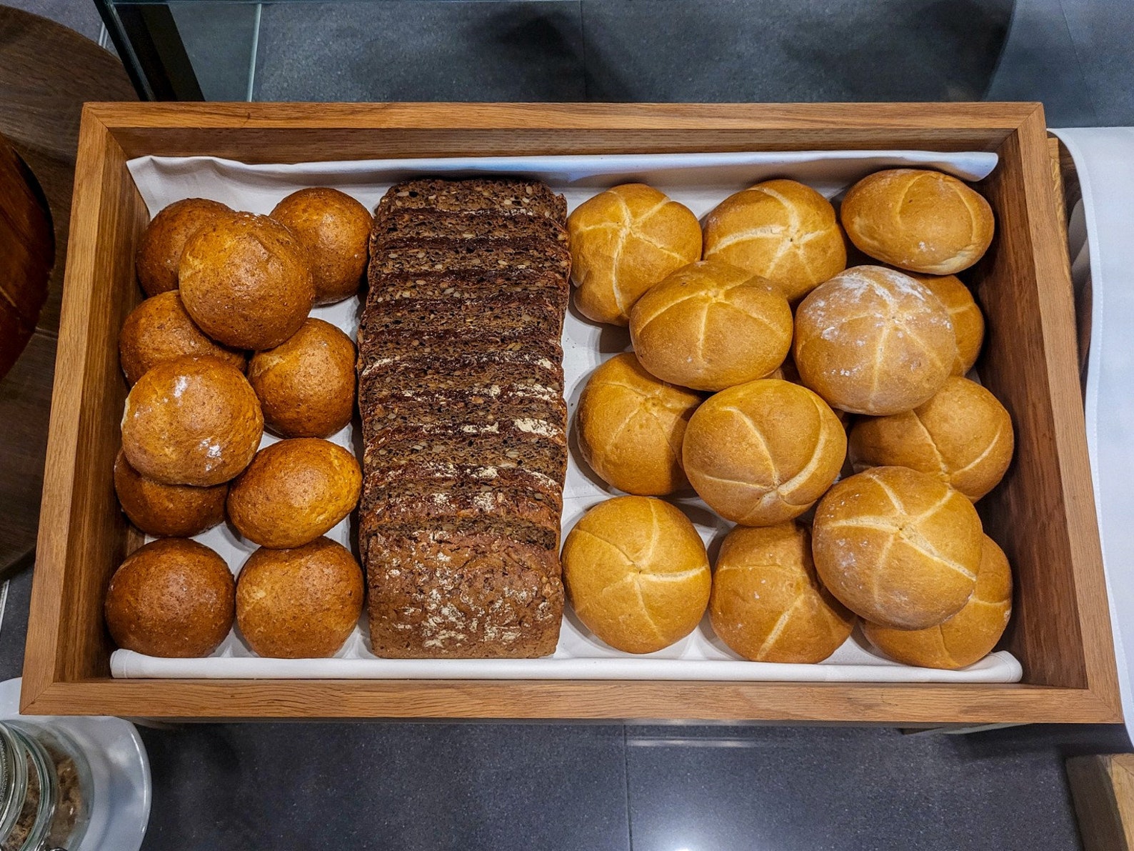 Section of Display Shelf With Sloped Base for Displaying Bread, Rolls ...