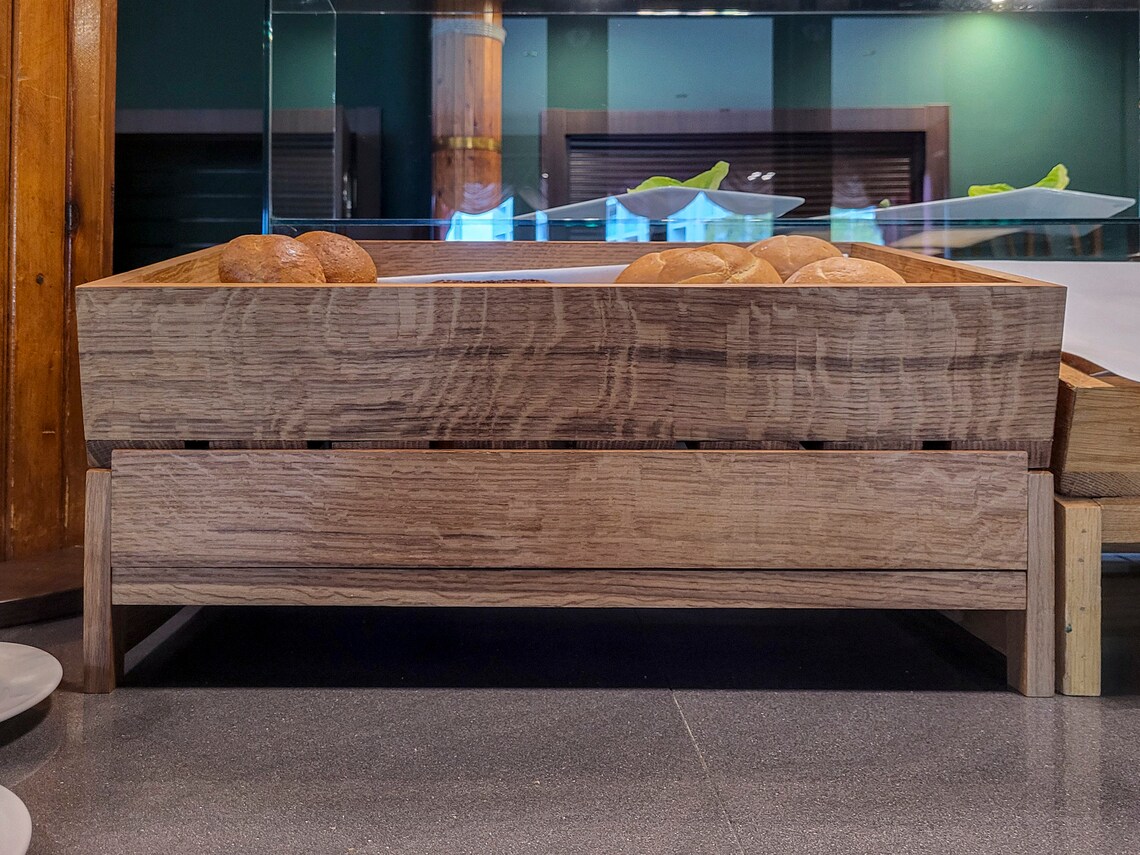 Section of Display Shelf With Sloped Base for Displaying Bread, Rolls ...