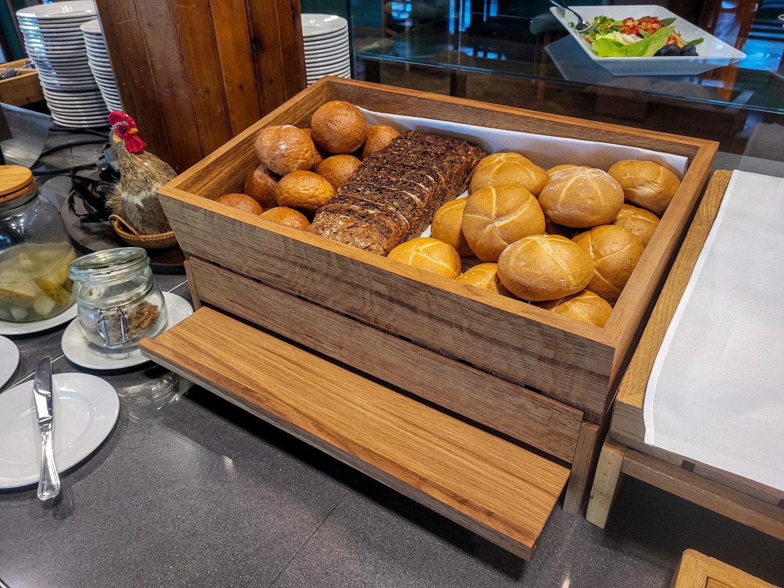 Wooden Fruit Box Case Pastry Display Wood Crate Bakery Dozen Wood Shelf ...