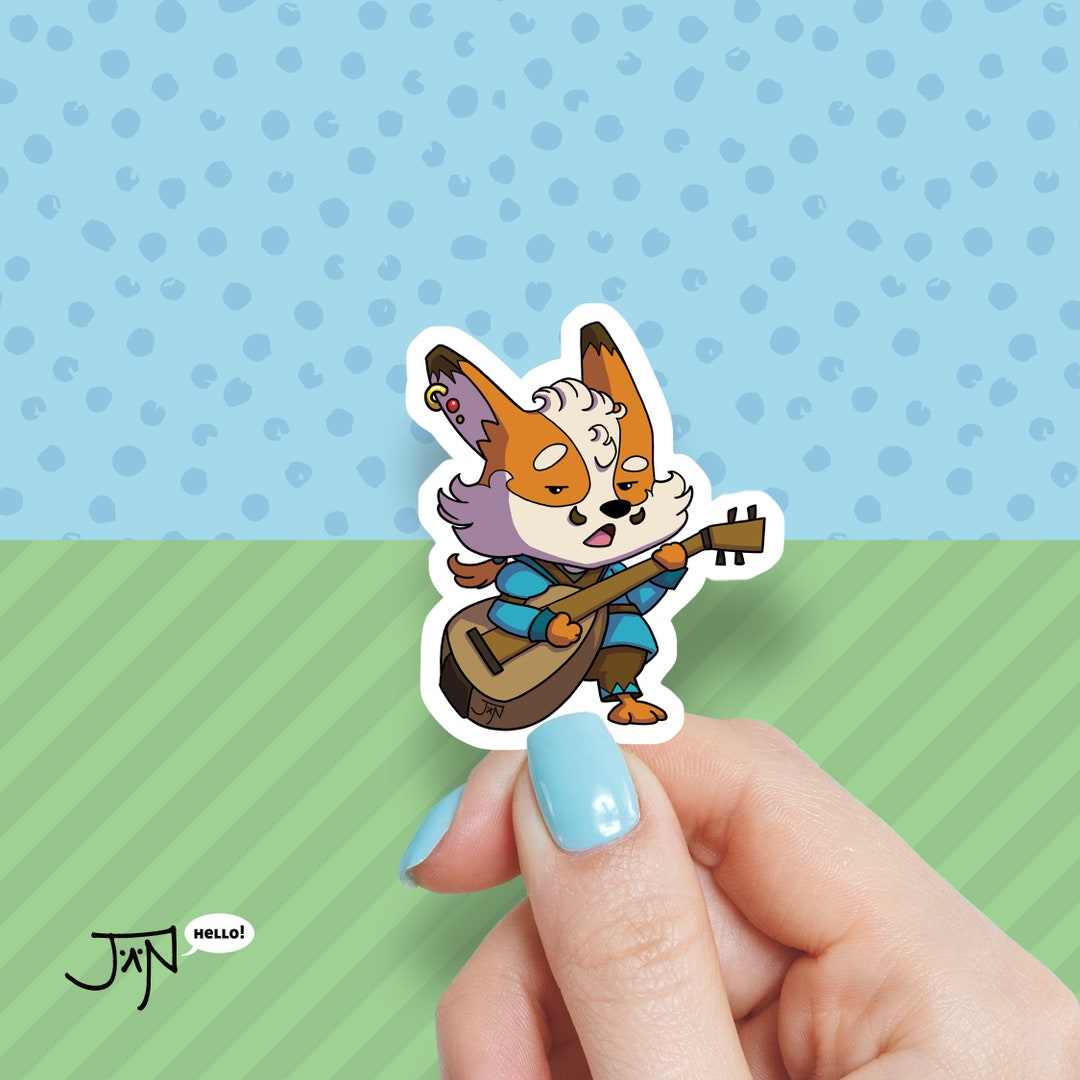 Bard Adventure Corgi Fun Sticker Hand Made Original Illustration ...