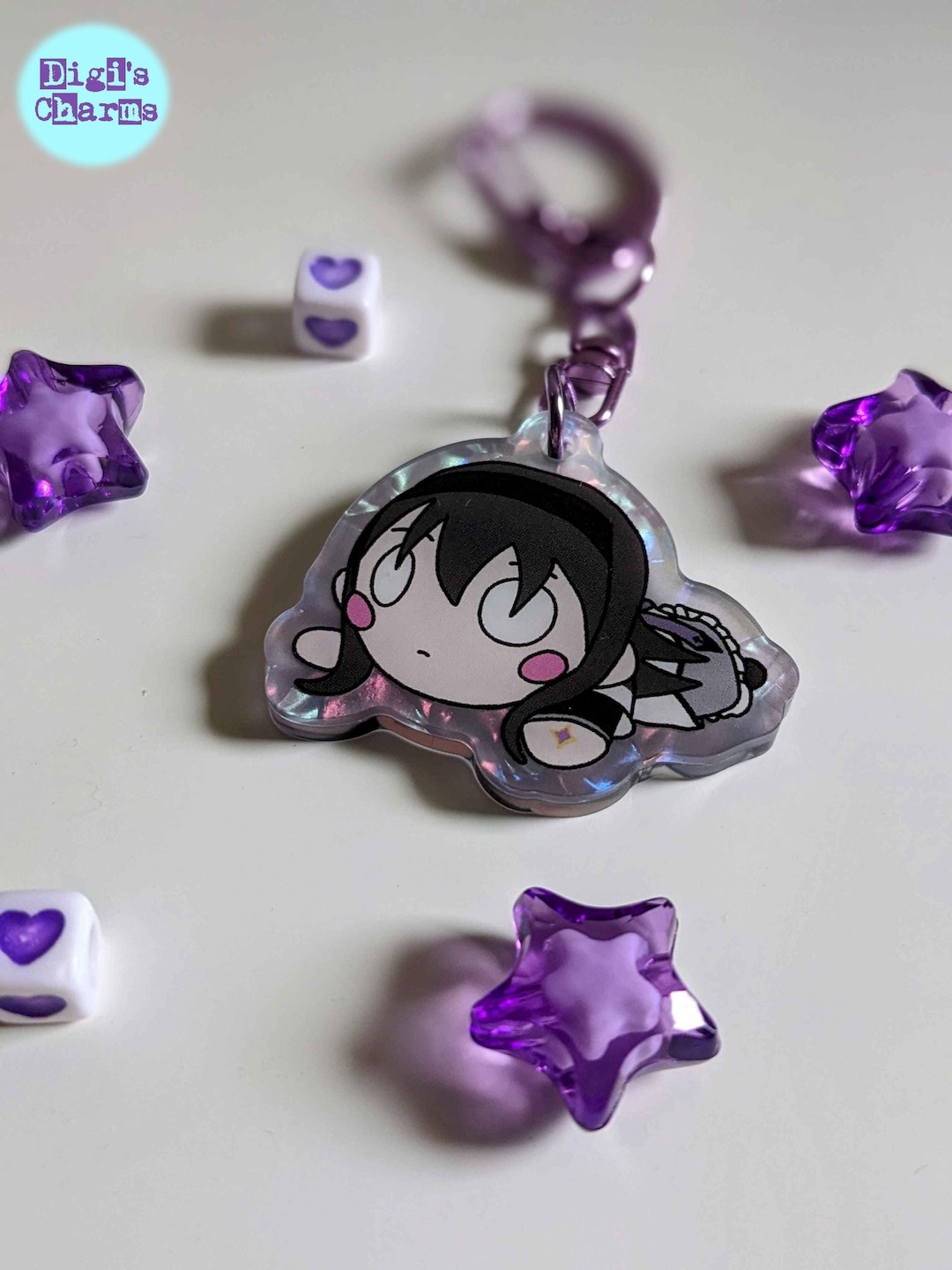 Akemi Homura Acrylic Keychain: Madoka Magica Anime Charm - Etsy