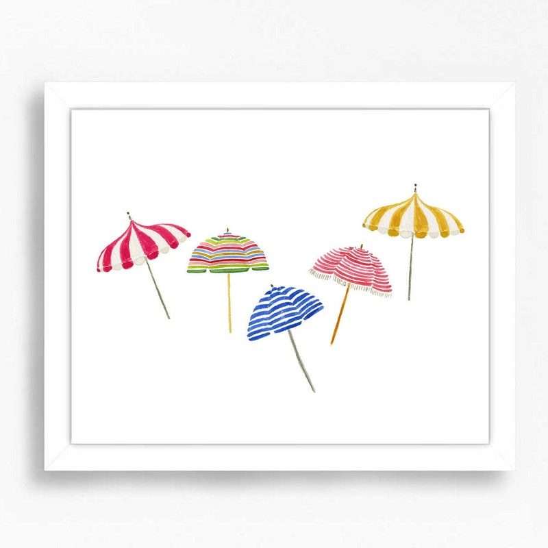 Umbrella Beach Art Print - Etsy