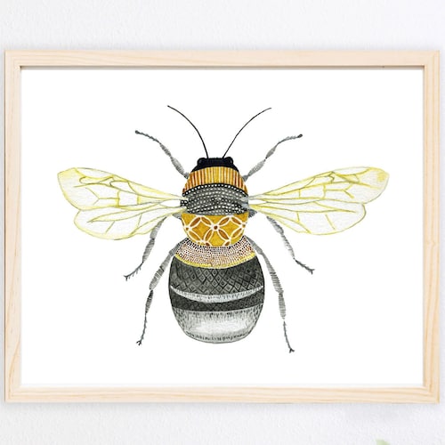 Bee Art Print Bumblebee Honey Bee Entomology Bug Insect - Etsy