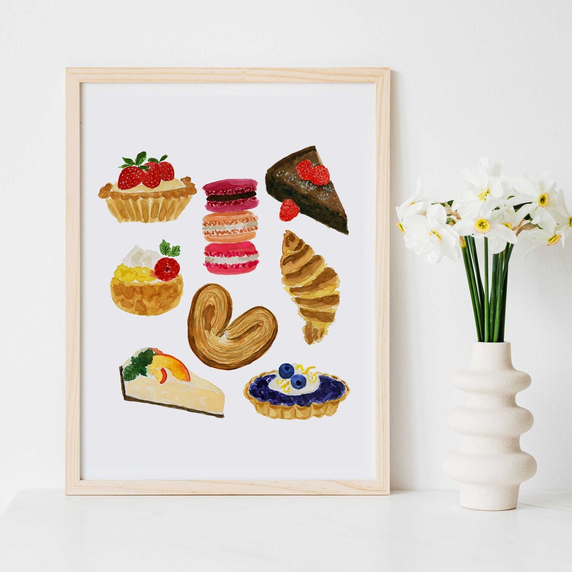 Pastry Pastries French Watercolor Art Colorful Print Dessert | Etsy