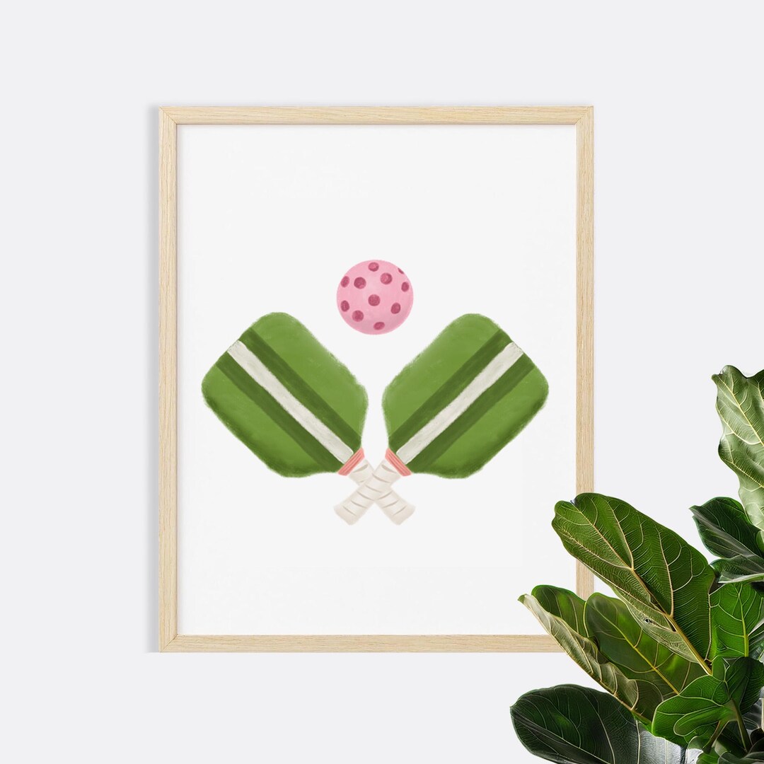 Pickleball Art Print | Pickleball Poster | Pickleball Print | Pastel ...