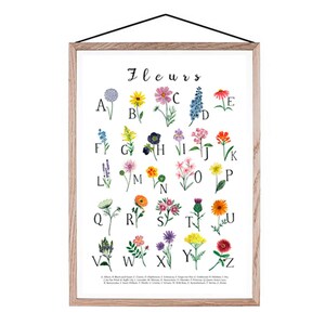 Flower Floral Alphabet Print Wall Art ABC Nursery Childrens Room Decor ...