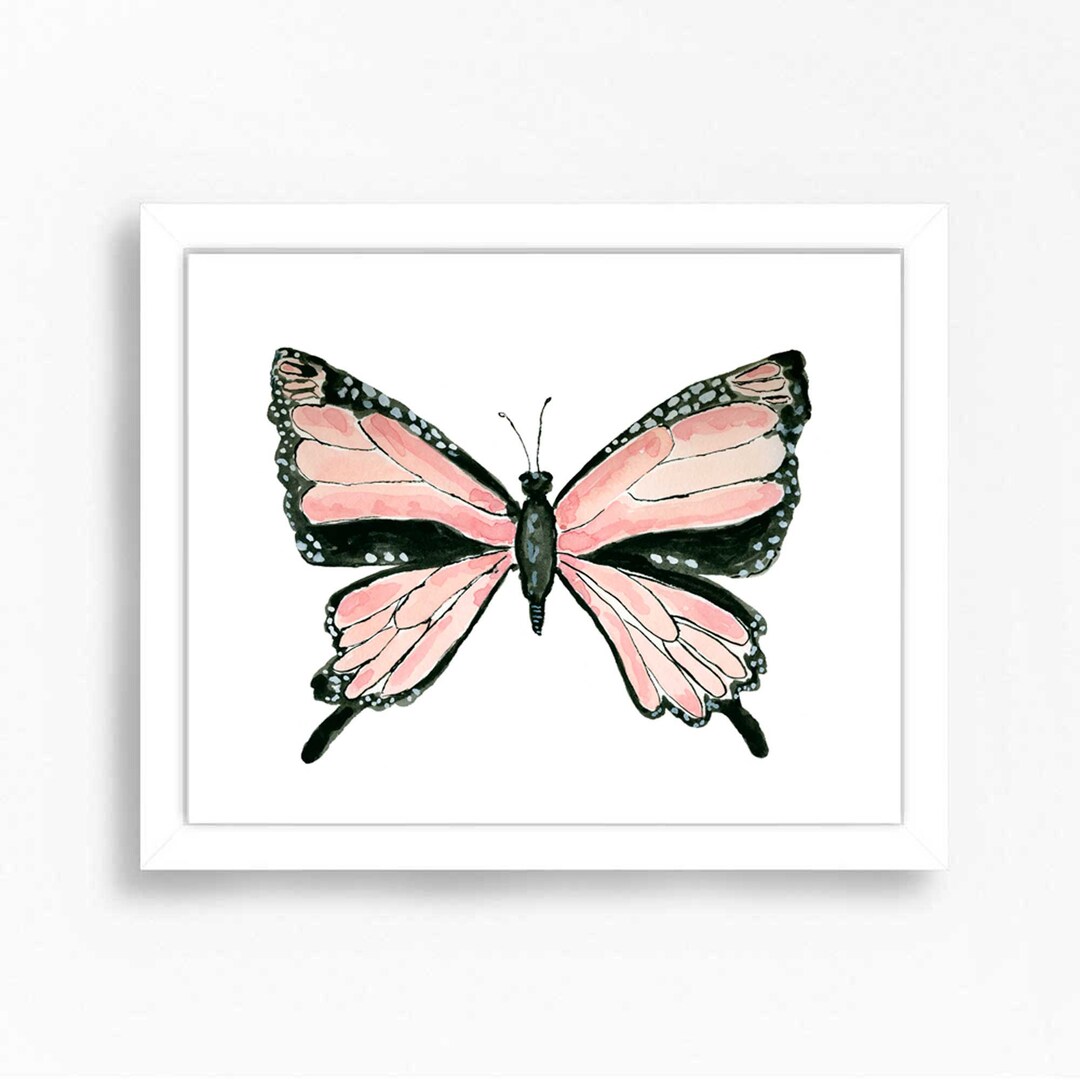 Pink Morpho Butterfly Art Insect Bug Kids Baby Wall Decor Children's ...