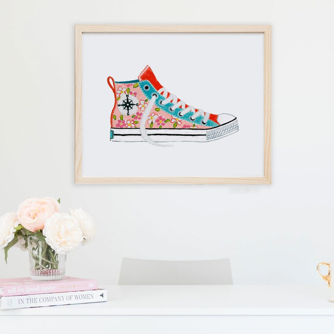 Sneaker Shoe Art Print Shoes Wall Decor Tween Teen Girls Room Quote ...