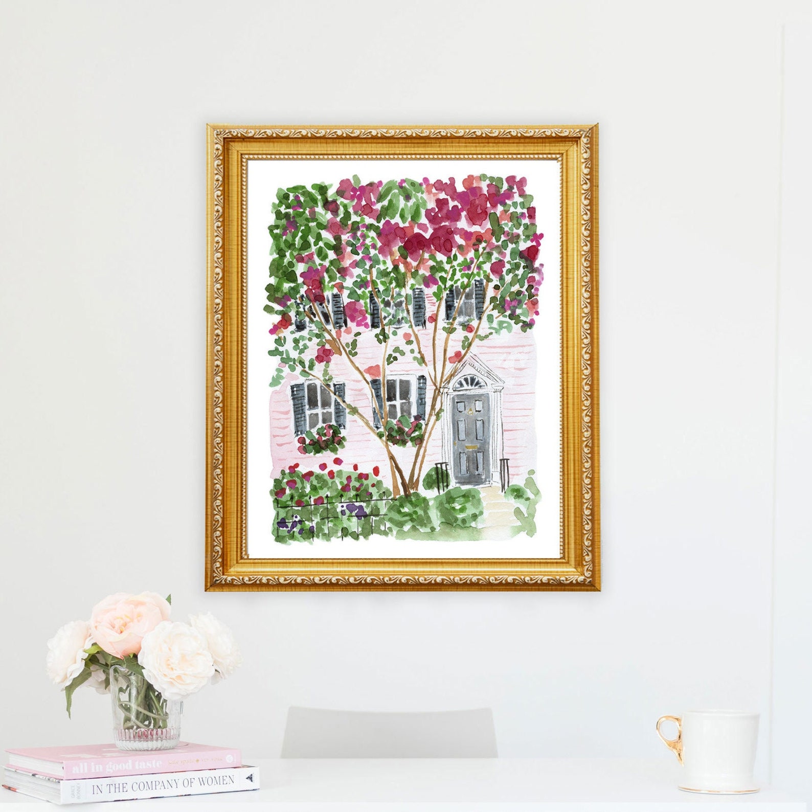 Charleston Art Print Painting South Carolina Wall Decor SC Pink House ...