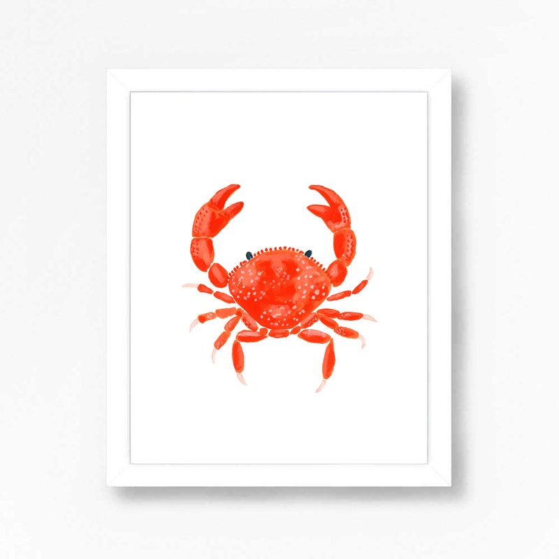 Red Crab Print - Etsy