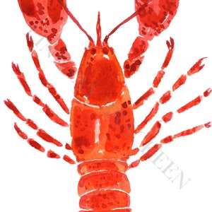 Lobster Watercolor Nautical Beachy Sea Side Coastal Living Wall Art ...
