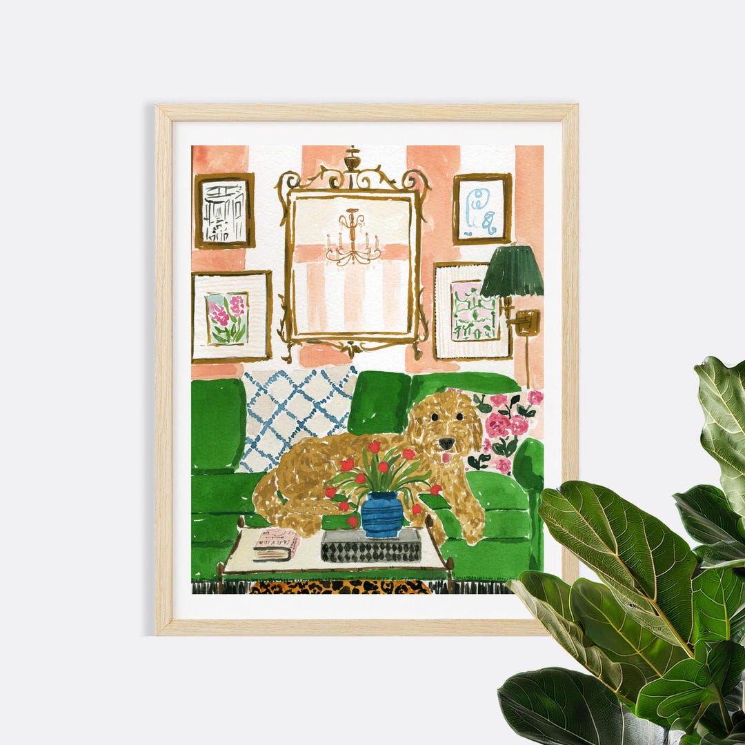 Goldendoodle Art Print, Goldendoodle Art, Goldendoodle Portrait ...