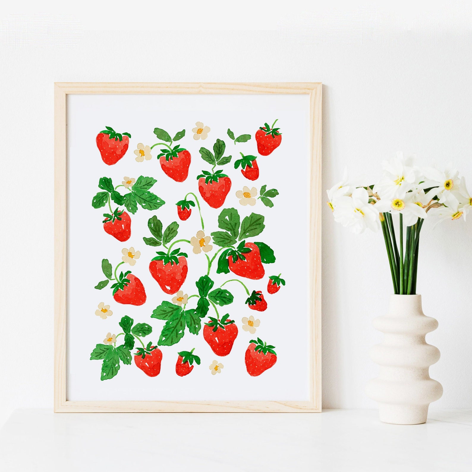 Strawberry Decor Strawberry Print Strawberry Art Strawberry - Etsy