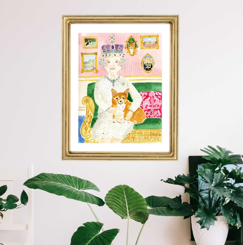 Queen Elizabeth II Print Queen Elizabeth Art Queen Elizabeth - Etsy