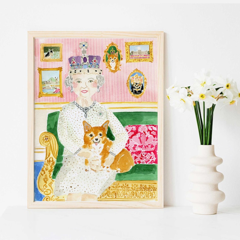 Queen Elizabeth II Print Queen Elizabeth Art Queen Elizabeth - Etsy