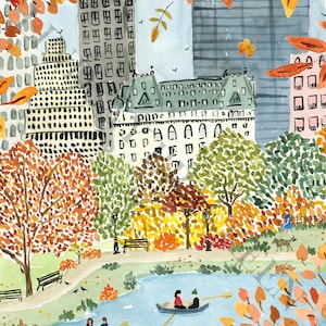 New York City Art Print, NYC Wall Decor, Autumn in Central Park ...