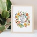 Floral Flowers Quote Art Print Watercolor Wreath Illustration ...