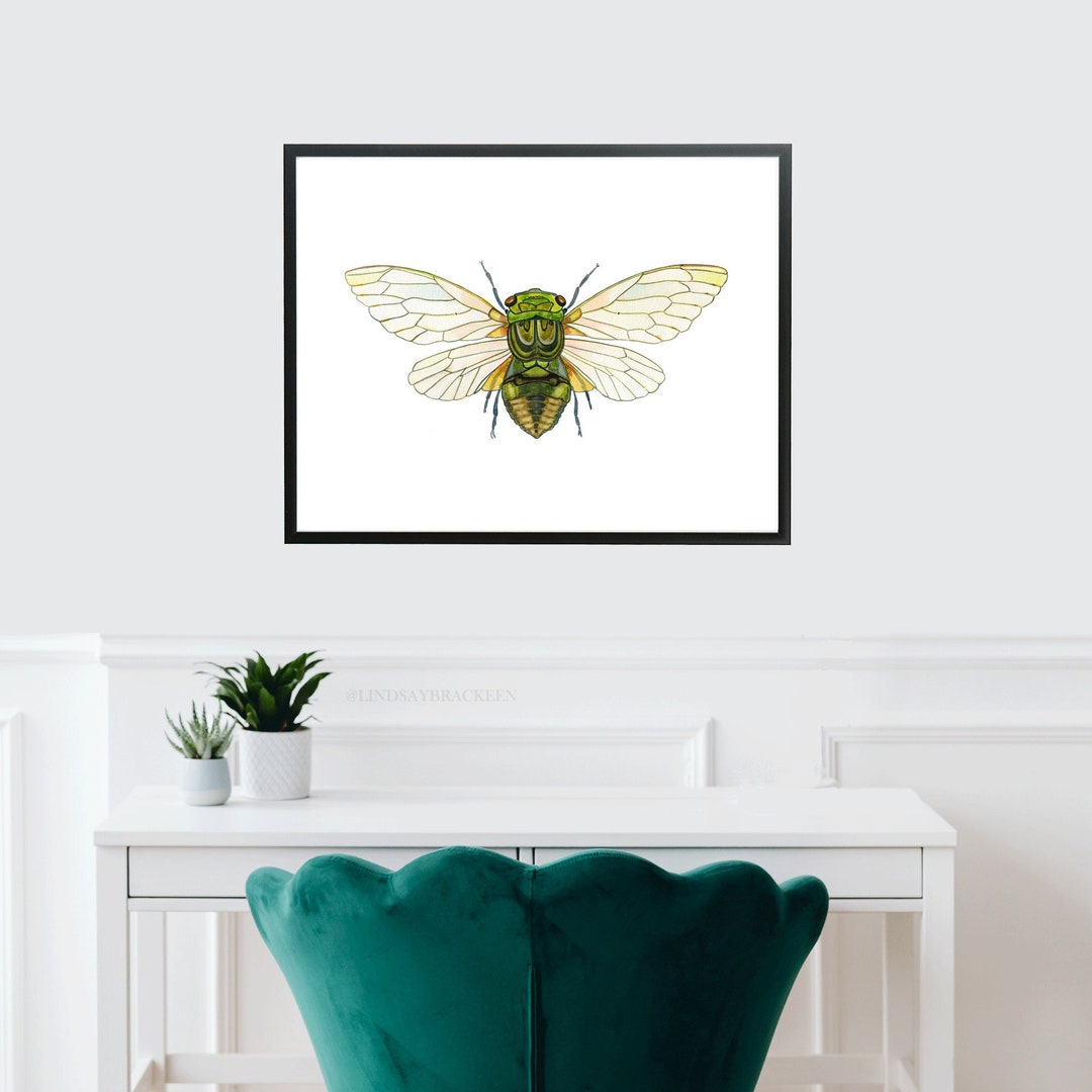 Cicada Art Print, Cicada Art, Insect Art Print, Insect Art, Insect Art ...