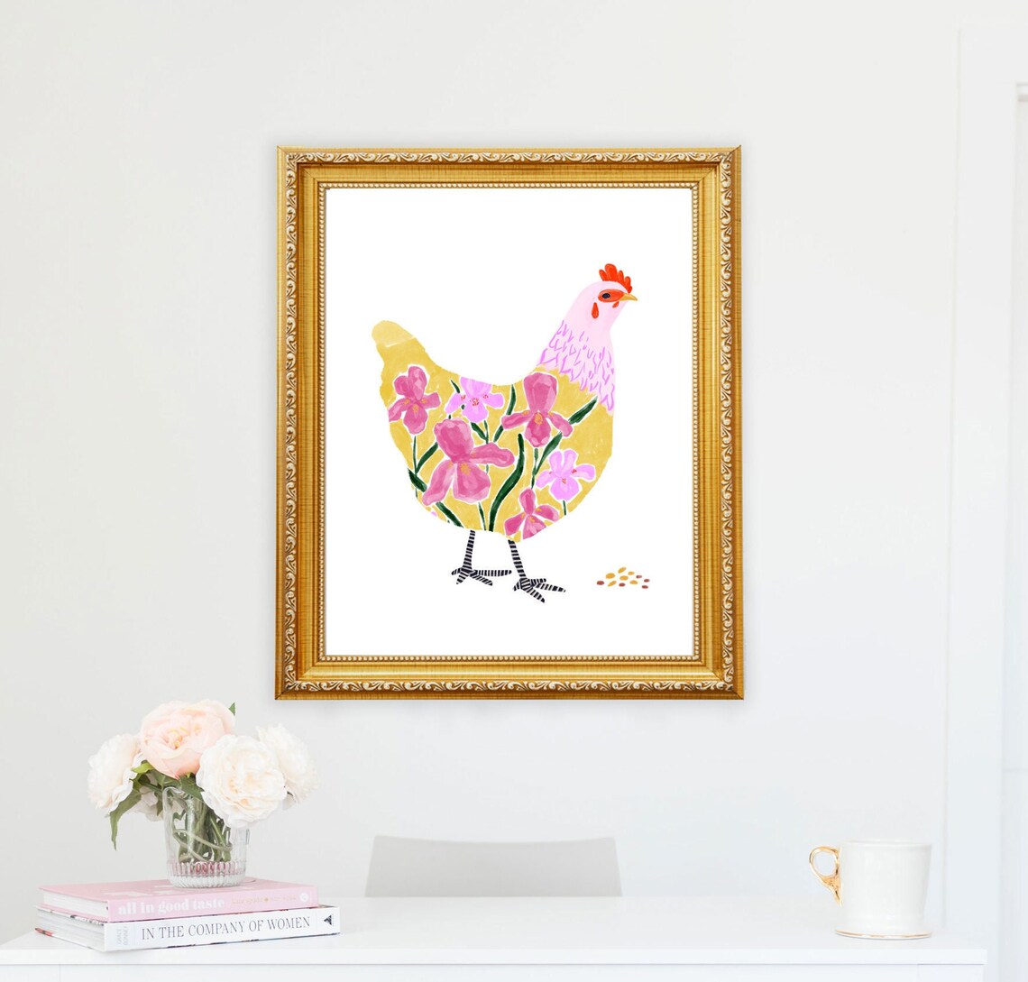 Chicken Art Chicken Print Chicken Decor Chicken Art Print - Etsy