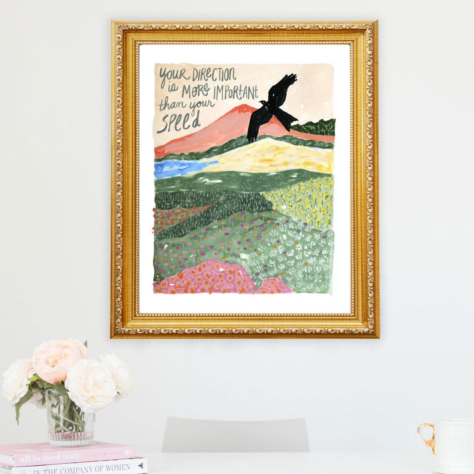 Landscape Quote Art Print Watercolor Illustration - Etsy