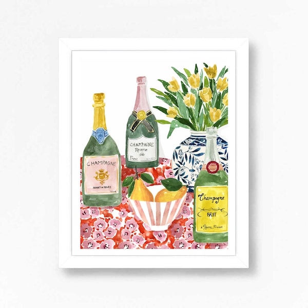 Champagne Print - Etsy