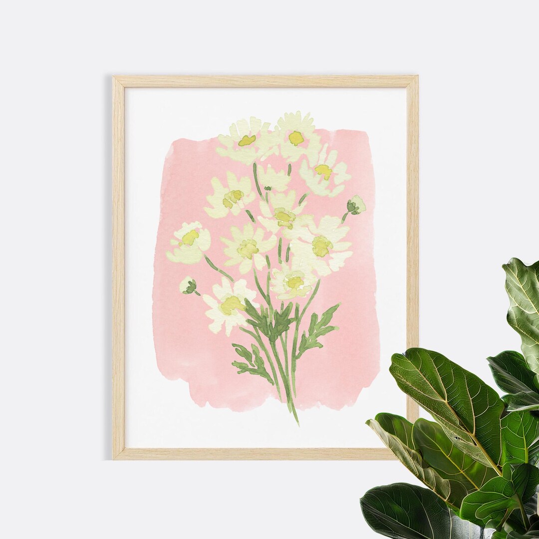 Daisy Print, Daisy Art, Daisy Painting, White Daisies Print ...