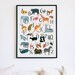 Animal Alphabet Print Animals Wall Art ABC Nursery Childrens - Etsy