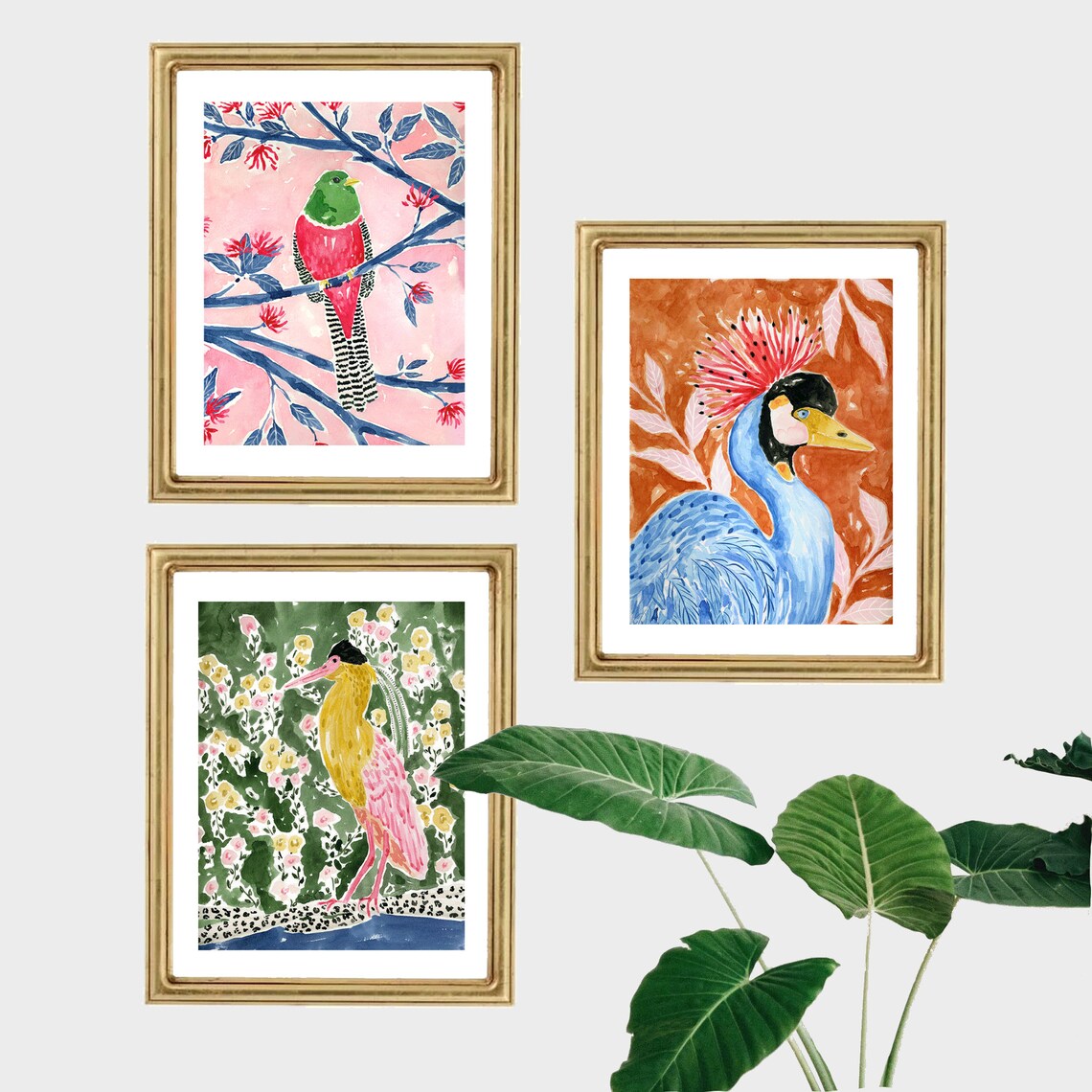 Tropical Bird Art Print Tropical Wall Art Bird Art Bird - Etsy