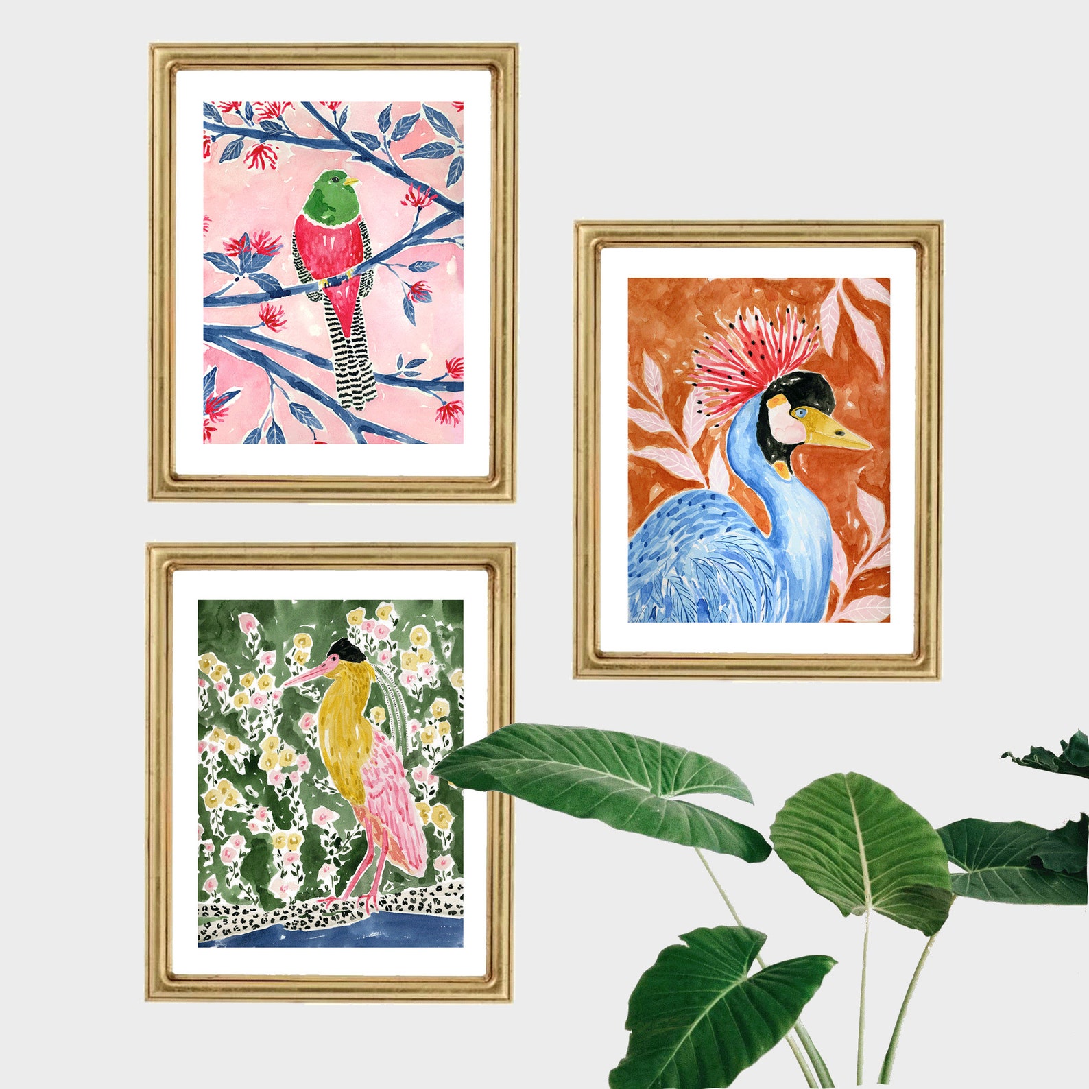 Tropical Bird Art Print, Tropical Wall Art, Bird Art, Bird Prints ...