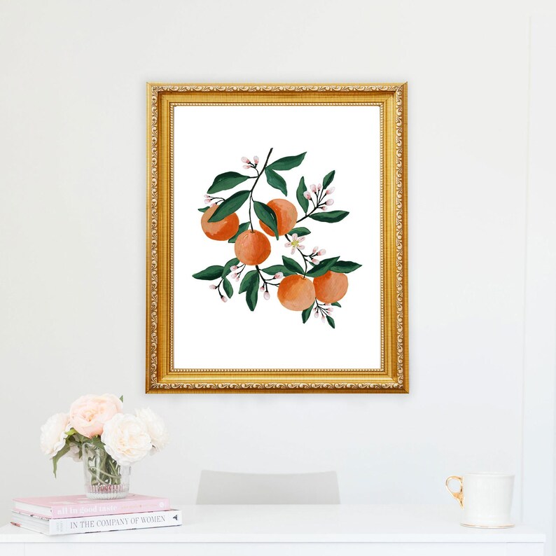 Oranges Art Print Oranges Painting Wall Decor Citrus Art Print - Etsy