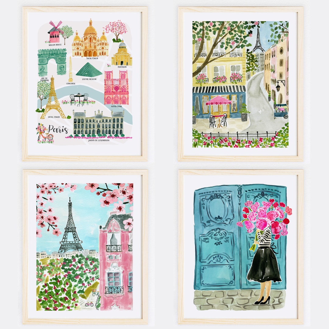 Paris Art Print Set, Paris Travel Art, Paris Wall Decor, Paris Wall Art ...
