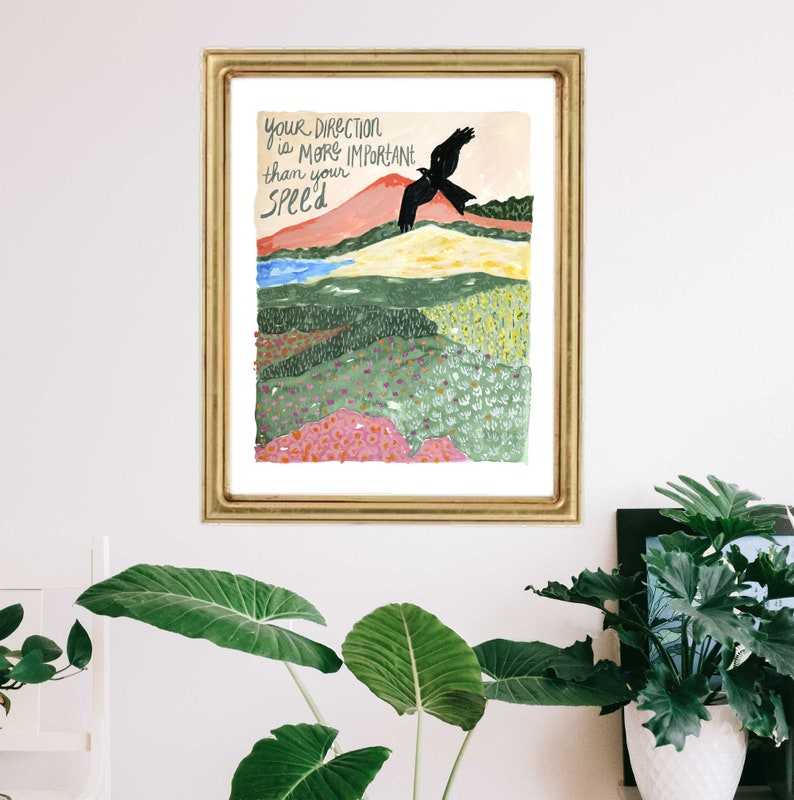 Landscape Quote Art Print Watercolor Illustration - Etsy