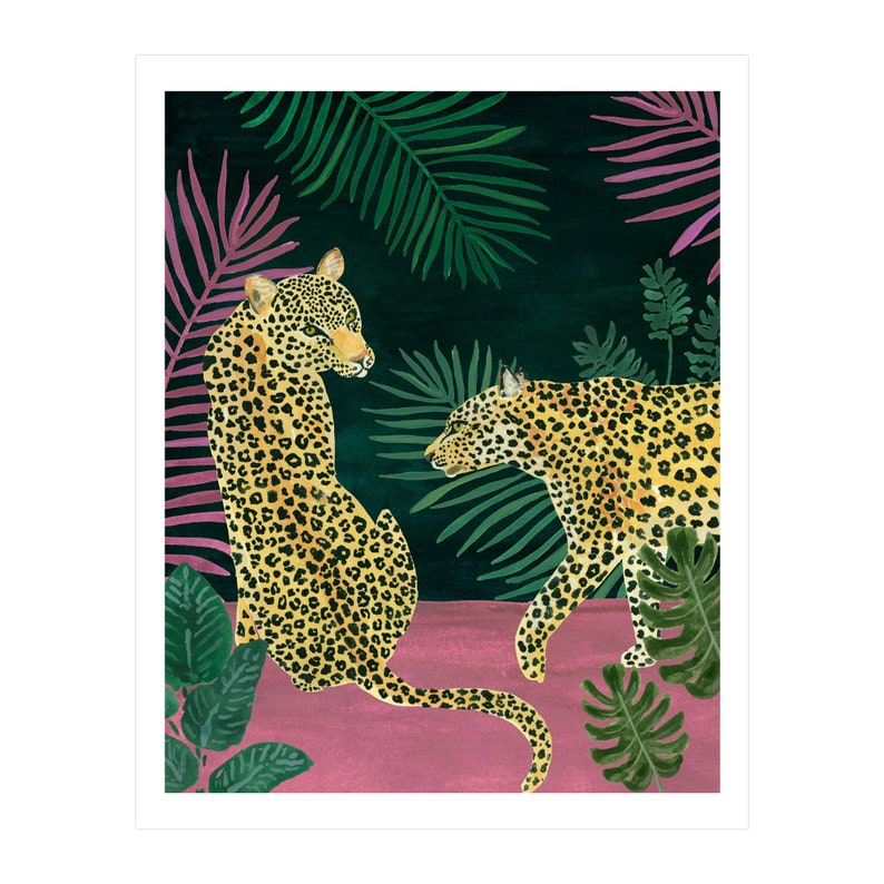 Leopard Leopards Tiger Cheetah Jungle Tropical Illustration Bohemian ...