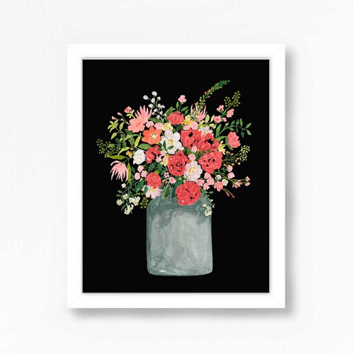 Floral Bouquet Art Print Illustration Flower Flowers Girls - Etsy Floral Bouquet Art Print Illustration Flower Flowers Girls - Etsy