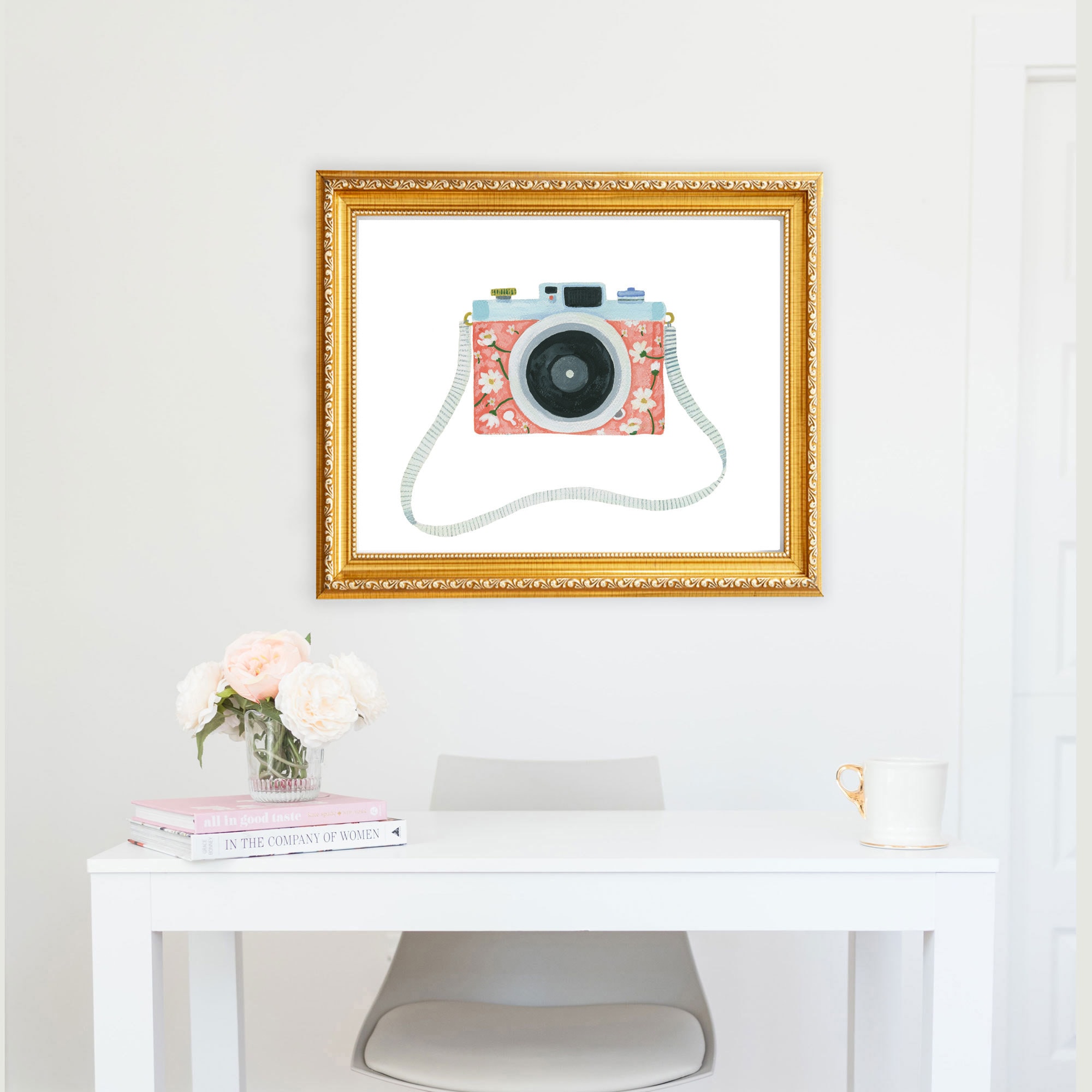 Camera Art Print Wall Decor Camera Painting Vintage Polaroid - Etsy